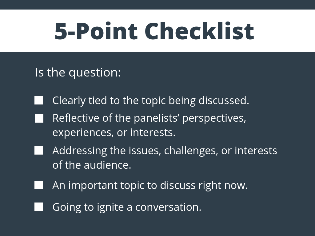 discussion panel format